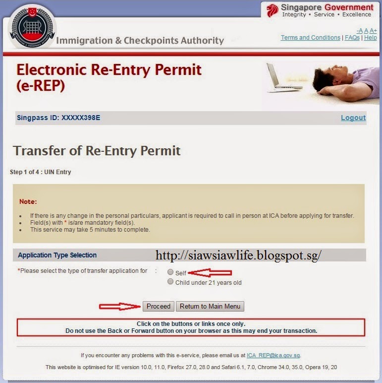 Step : transfer Re-Entry Permit (e-REP) Singapore after renew passport ...