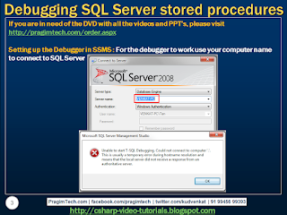 Sql server, .net and c# video tutorial: Debugging sql server stored ...