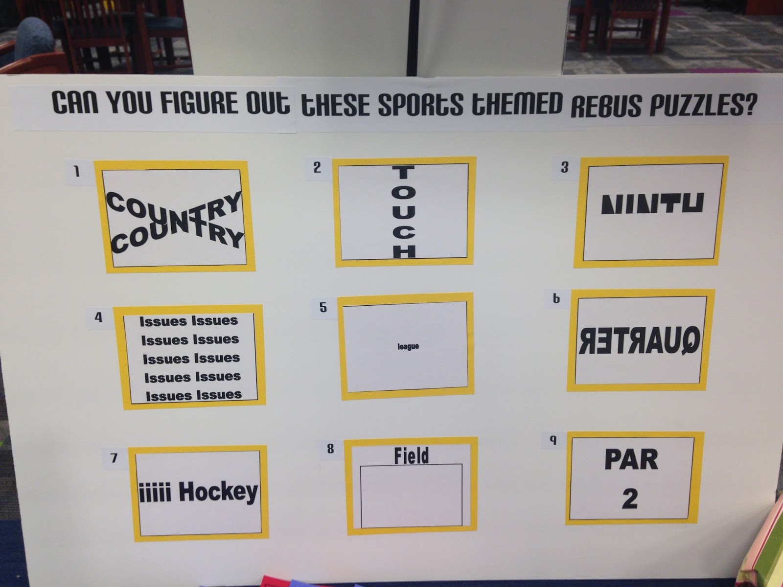 The Adventures Of a New Librarian: Passive Programming: Sports Themed ...