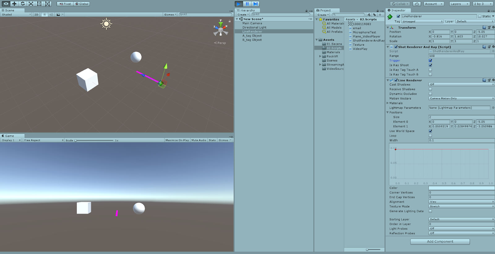 unity - LineRenderer And Ray Shoot 라인렌더러와 레이 쏘기