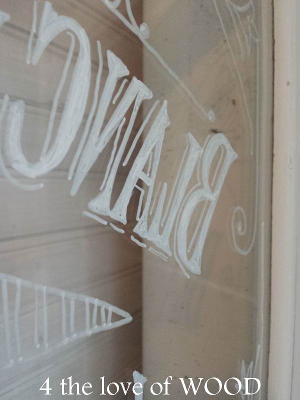 4 the love of wood: SIGN PAINTED ON GLASS TUTORIAL - vintage french graphic