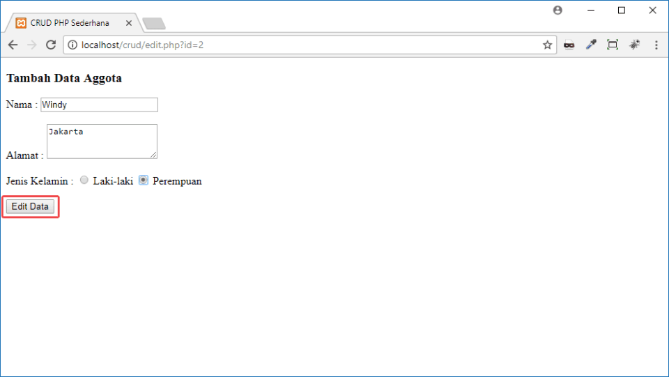 Tutorial Lengkap CRUD PHP MySQLi Part (5) Edit Data Database MySQLi (Update) ~ Abdhul