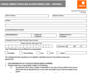 How to open a GTBANK domiciliary account presently - High Technologies