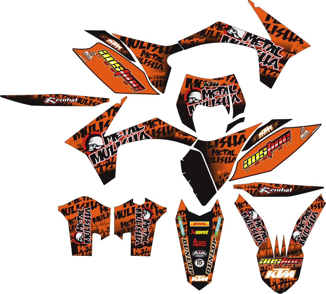 Decal KTM EXC-f 2012 - 2016 - DECALS MOTOCROSS CUSTOM GRAPHICS