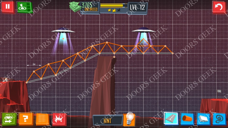 Build a Bridge! [Space] Level 12 Solutions ~ Doors Geek