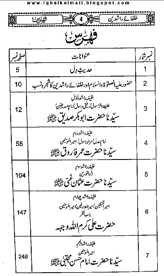 Khulfa e Rashideen Biography And Islamic History Urdu Book Free PDF ...