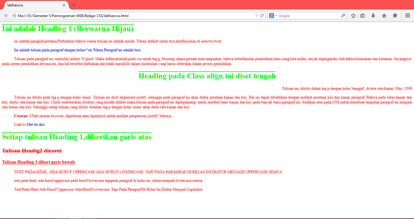 Belajar Pemrograman Web : Latihan CSS part 2 ~ Ilmu Berlian