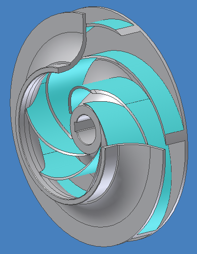 Belajar lewat tutorial: Menggambar Impeler dengan dua Bidang Work Plane.