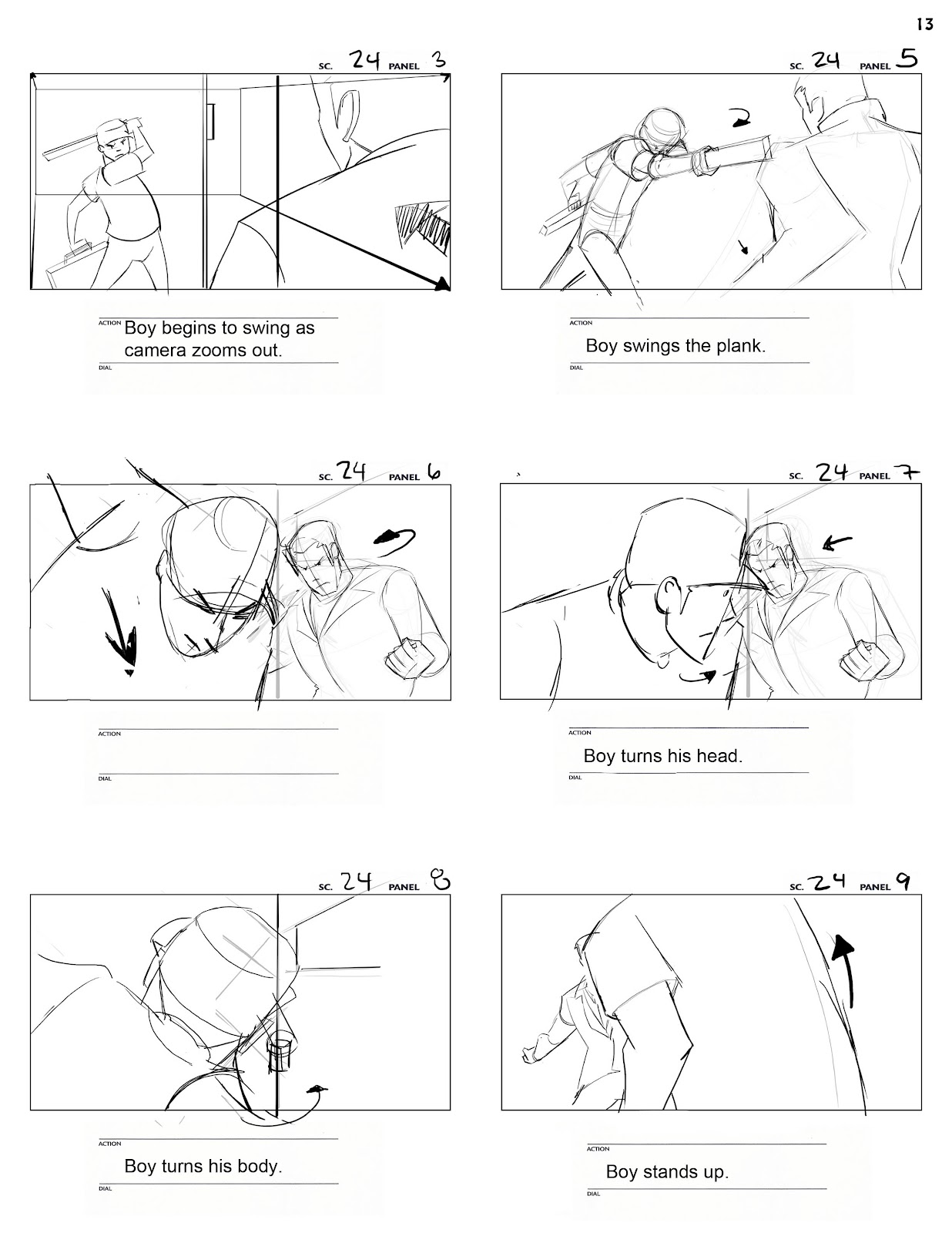 Amanda Becker's Portfolio: Hand to Hand Combat Storyboard