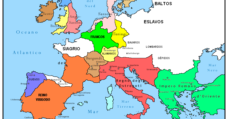 Historia y Ciencias Sociales Prof. Camila Cortés S.: Mapas de Europa de los siglos V - VII