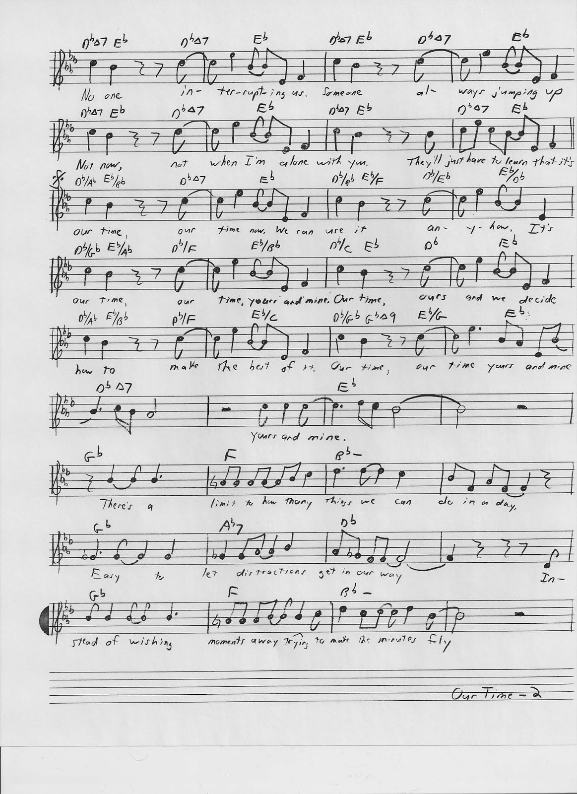 AladdinFoot: “Our Time” - lyrics and lead sheet