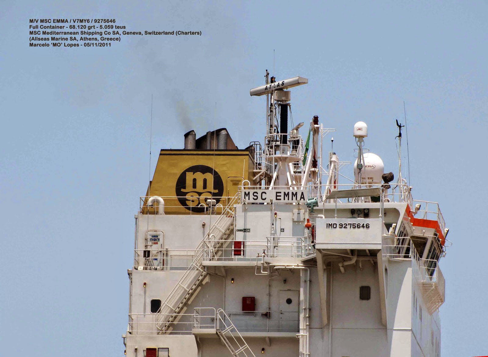 Santos Shiplovers: M/V MSC Emma / V7MY6 - 5.095 teus