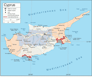Mapa de Chipre Fisico Politico
