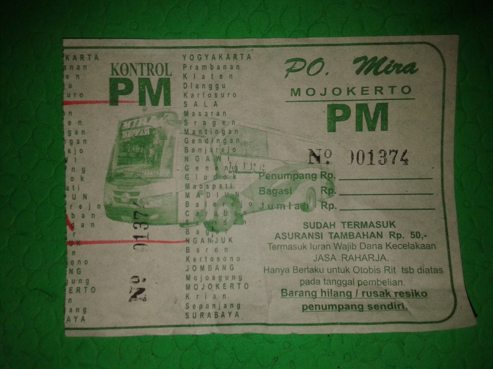 Caper Touring "One Stop Journey": Koleksi Karcis Bus