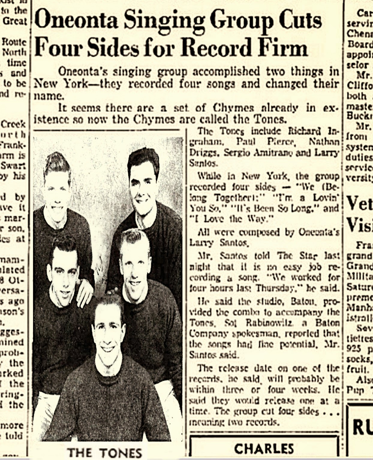 WHITE DOO-WOP COLLECTOR: THE TONES_We (Belong Together)