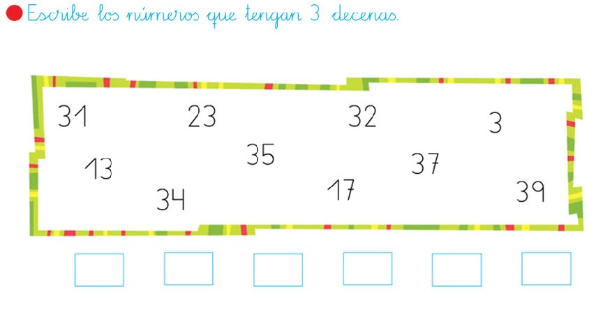 Blog de Ana Bastida : LOS NÚMEROS DEL 30 AL 39. NUMERACIÓN