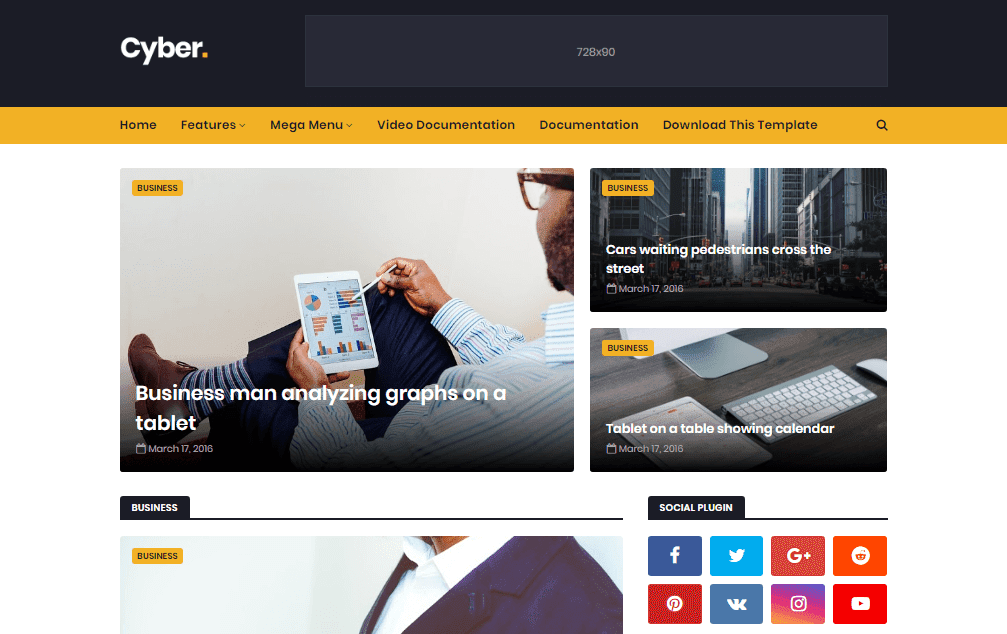 Cyber News Blogger Template | Templatesyard: Free Blogger Templates ...