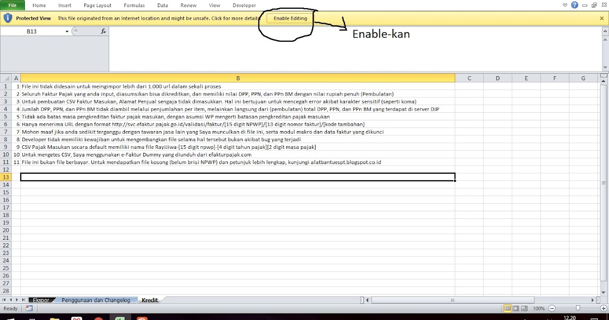Blog Alat Bantu E-SPT: Cara Pemakaian Pembuat CSV Faktur Masukan