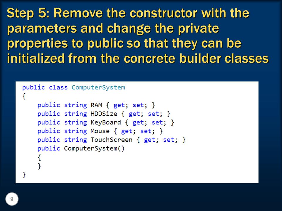 Sql server, .net and c# video tutorial: Builder Design Pattern ...