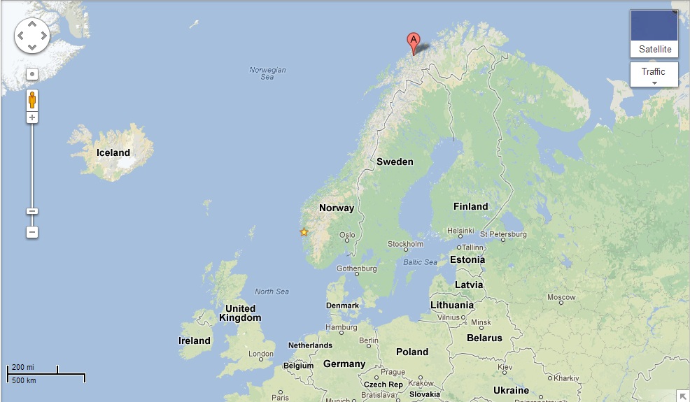 Map Of Tromso Norway