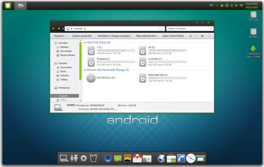 TechBox: Android Skin Pack for Windows 7