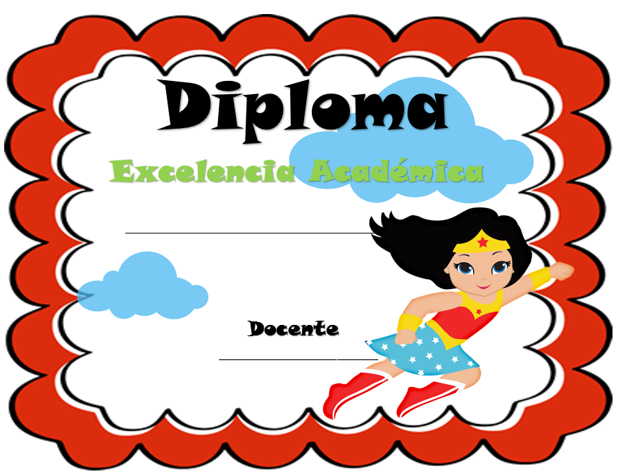 Fichas de Primaria: Diplomas de Súper Héroes