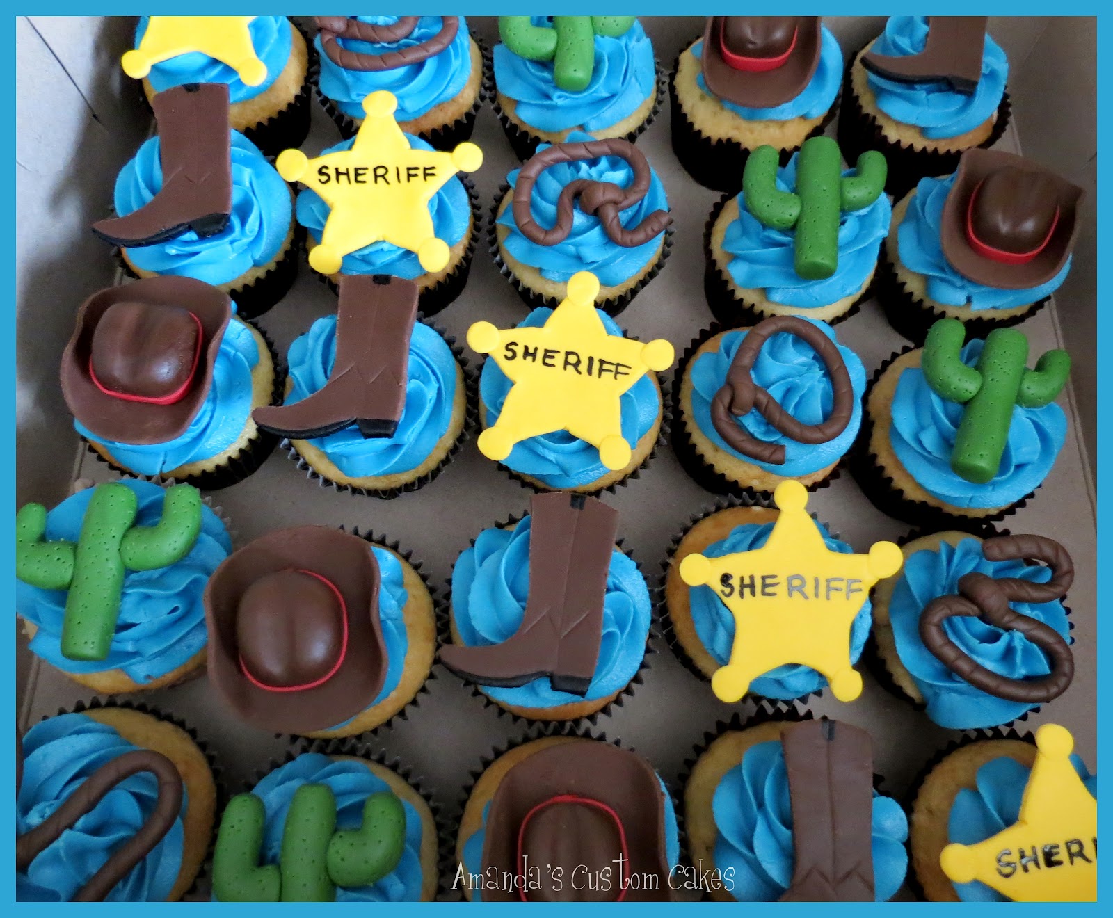 Amanda's Custom Cakes: Cowboy Themed Cupcakes