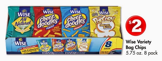 Family Dollar Deals: Wise Chips Variety Pack $1 Each