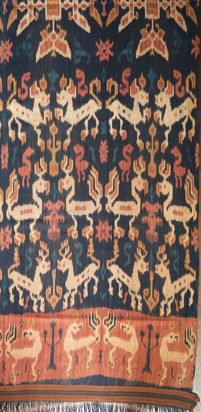 Indonesian Textiles: Sumba Ikat Men’s Mantle with Red Dye (Hinggi Kombu)