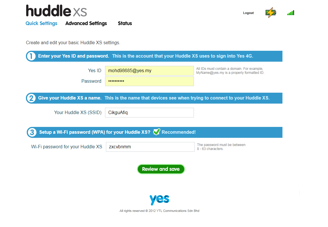 Cara Memasang Tetapan Yes ID bersama Yes Huddle