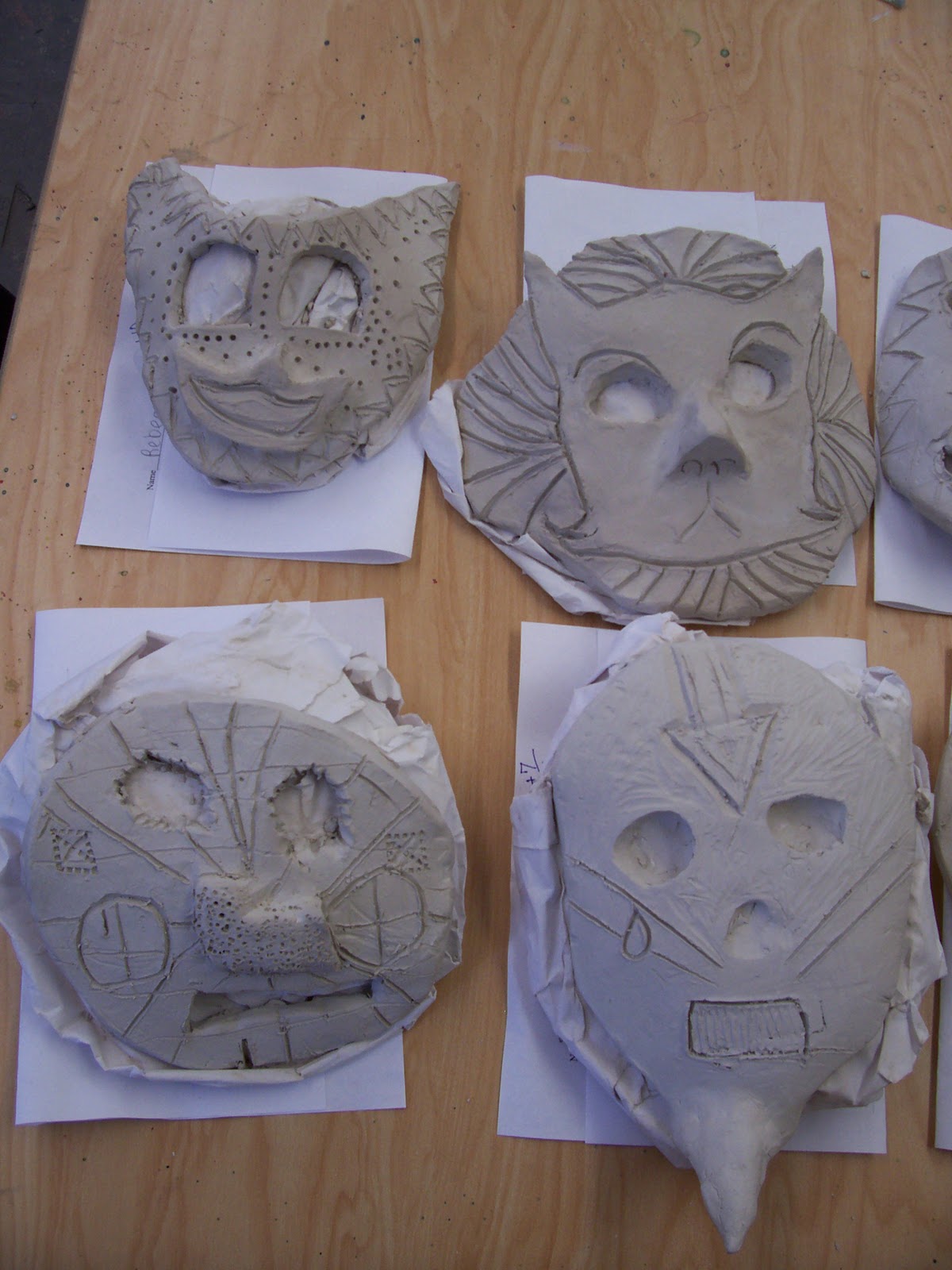 Irvington Community Middle School Art: African Inspired Clay Masks-7th ...