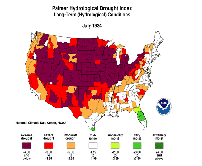 Wit and Wisdom of an Engineer: Palmer Drought Index Map 1934