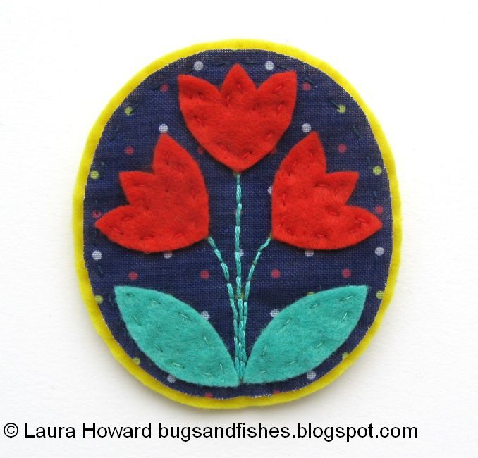 Bugs and Fishes by Lupin: How To: Make a Folk Flower Brooch from Felt ...