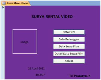 tritarki: Membuat Form & Form Menu Utama