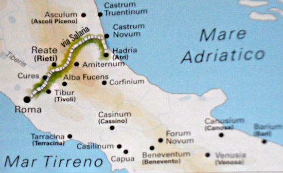 La Rieti dell'antica Roma: La Via Salaria