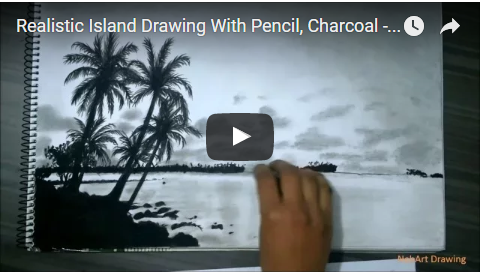 Realistic Island Drawing With Pencil - Entertainment Videos