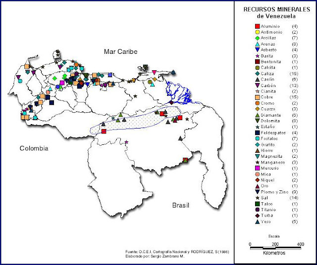 Minerales en Venezuela: Localización de los Minerales en Venezuela