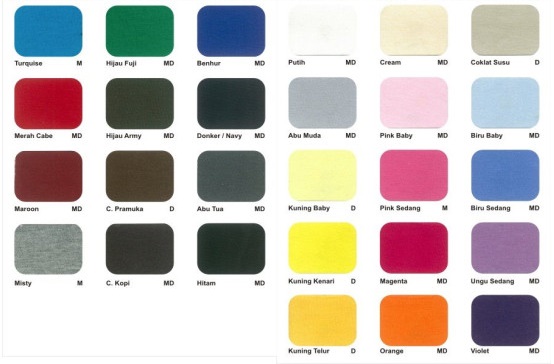 Bahan Bahan Kaos/ T-shirt [Cotton, Combed, Cardet, Bamboo, PE, TC ...