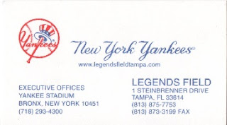 The Prowling Cat: Biz Cards The Collection- New York Yankees, Tampa Bay ...