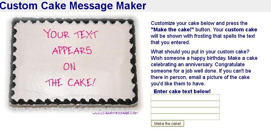 List of Free Online Photo Image Editor and Effects: Cake Message
