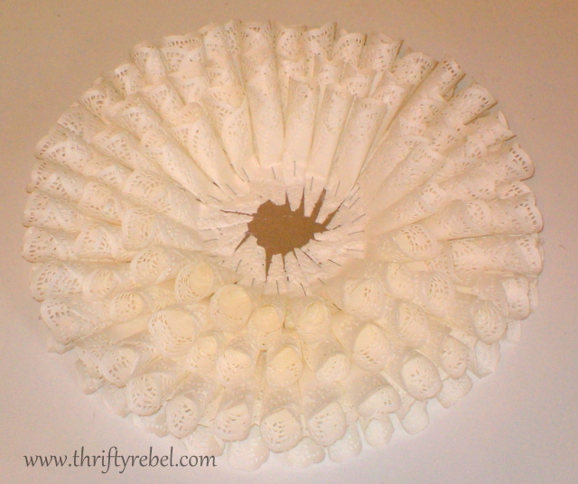 How to Make a Paper Doily Spring Wreath - Color Me Thrifty