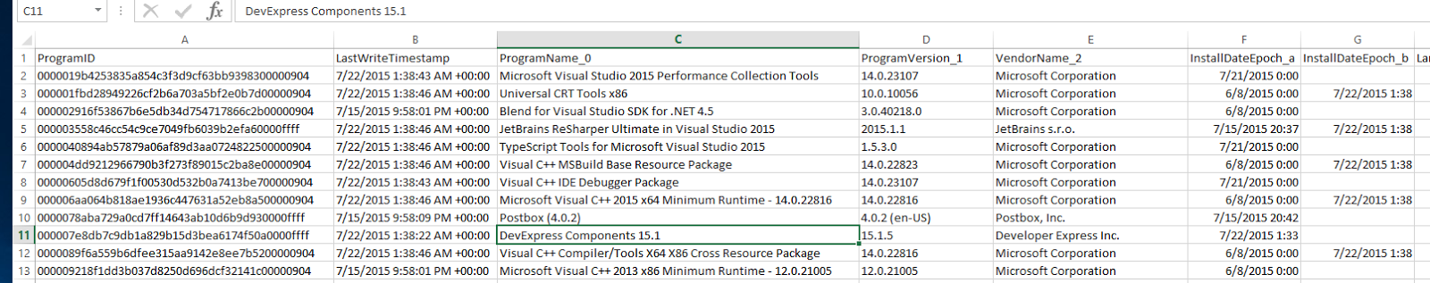 binary foray: AmcacheParser: Reducing the noise, finding the signal
