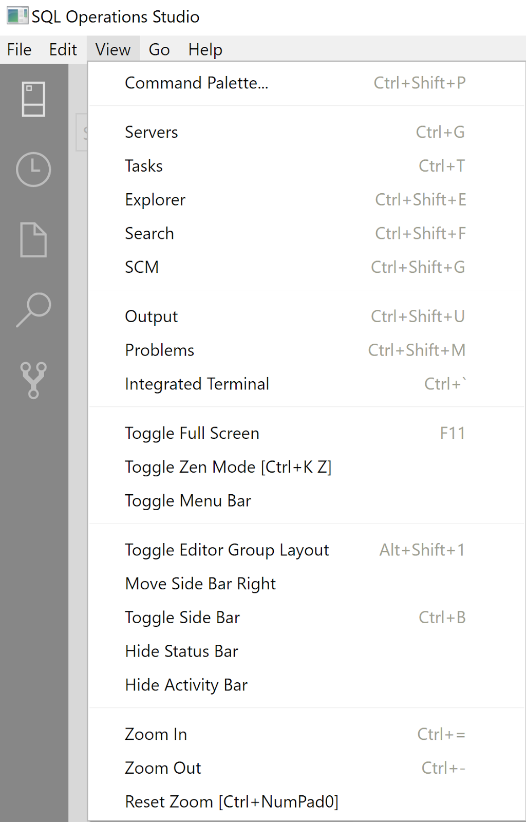 HodentekMSSS: SQL Operations Studio User Interface