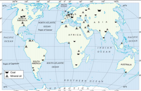 Maps of geography (minerals in the world)