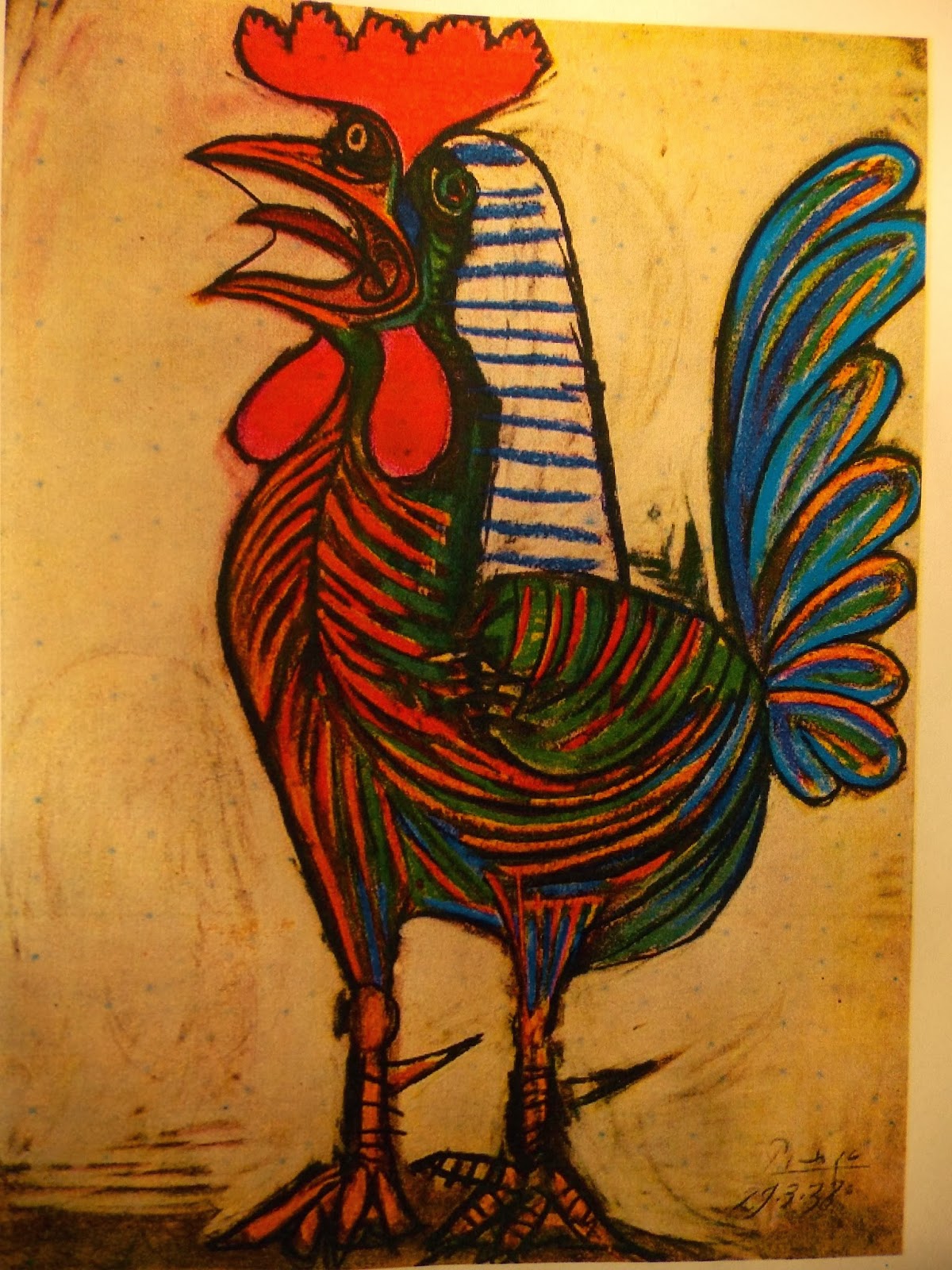 Wall Art: Picasso Animals with Construction Paper and Oil Pastels