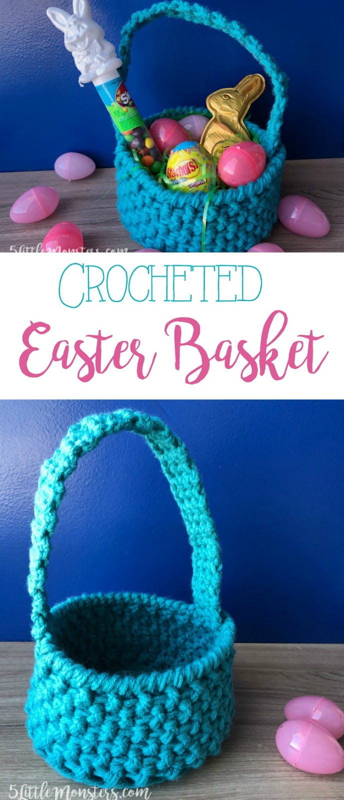 5 Little Monsters: Crocheted Easter Basket