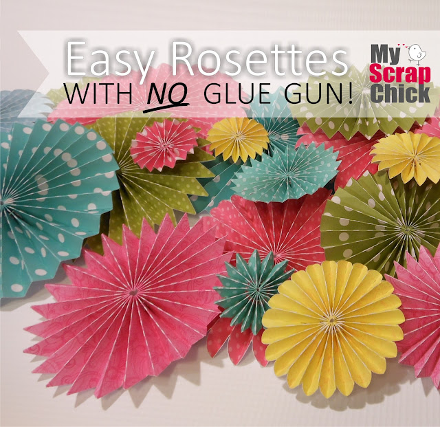 Pretty Paper Rosettes without the Glue Gun! - myscrapchick