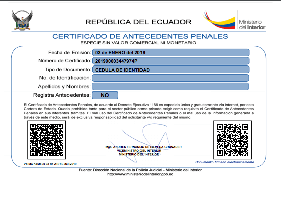 Sacar Récord Policial Ecuatoriano - Trámites Latinoamérica