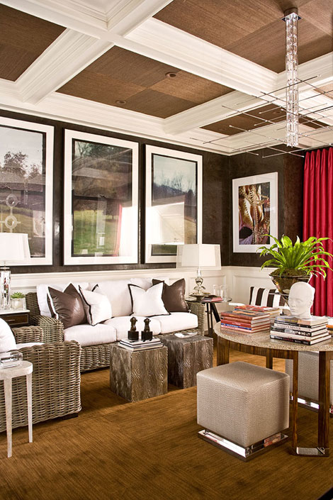 Living Livelier: Trendspotting: Grasscloth Ceiling