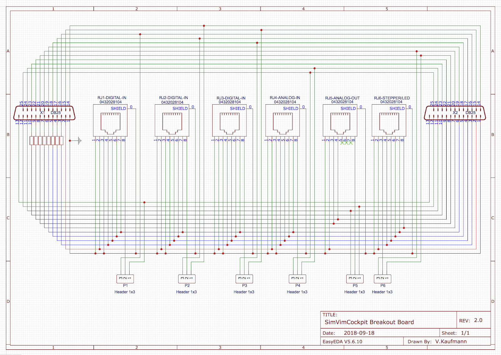 Homecockpit X-Plane General Aviation: Breakout Board 2.0
